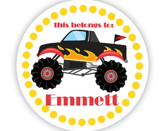 Monster truck labels | Etsy