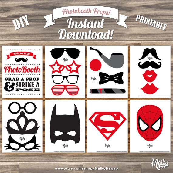 Items similar to Instant Download - Printable Photobooth Props for ...