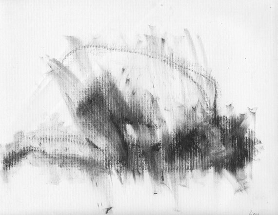 Haunting Figure Drawing Moody Dark Fine Art Crayon Figure