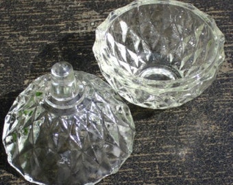 c. 1920's Covered Flint Glass Salt Cellar
