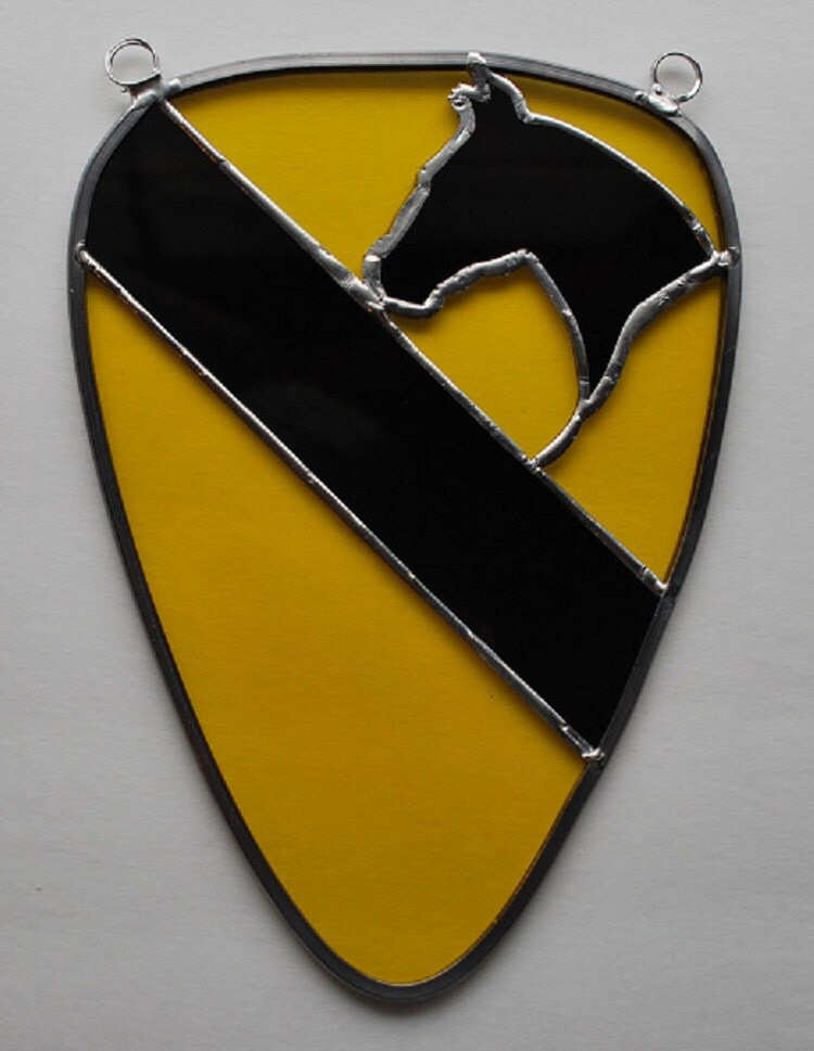 Stained glass US Army 1st calvary division by ManemannArt on Etsy