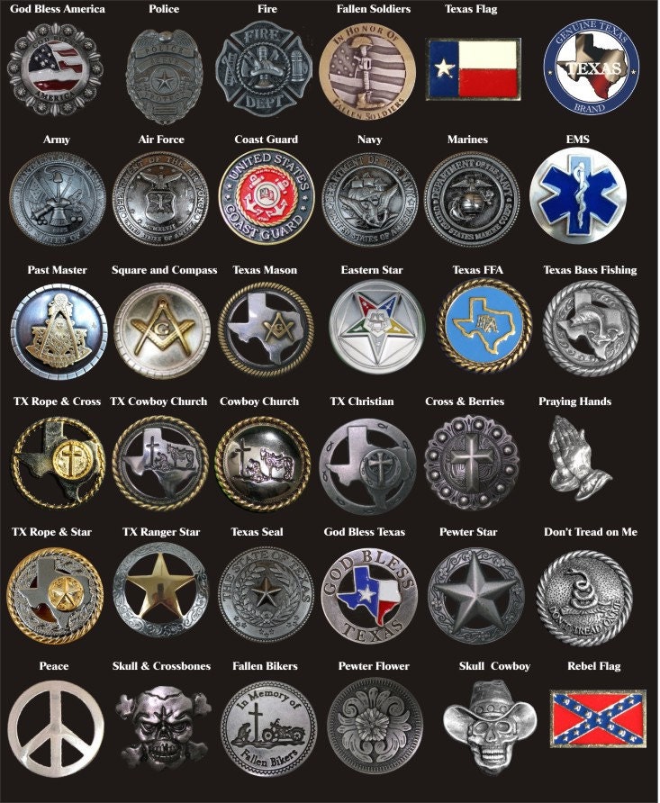 Decorative Screw Back Concho Military Masonic Texas Cowboy