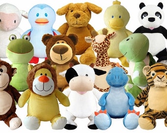 Personalized Custom Embroidered Stuffed Animal-Penguin Panda Turtle ...