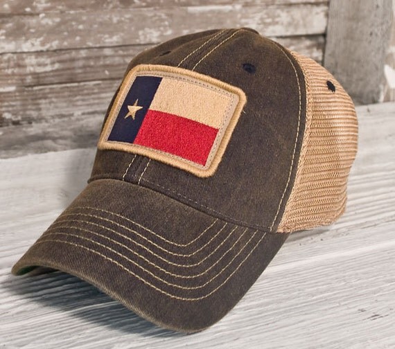 Texas Flag Patch Trucker Hat Black by StateLegacyRevival on Etsy
