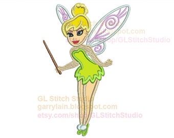 Tinkerbell embroidery applique design, fairy tale princess machine ...