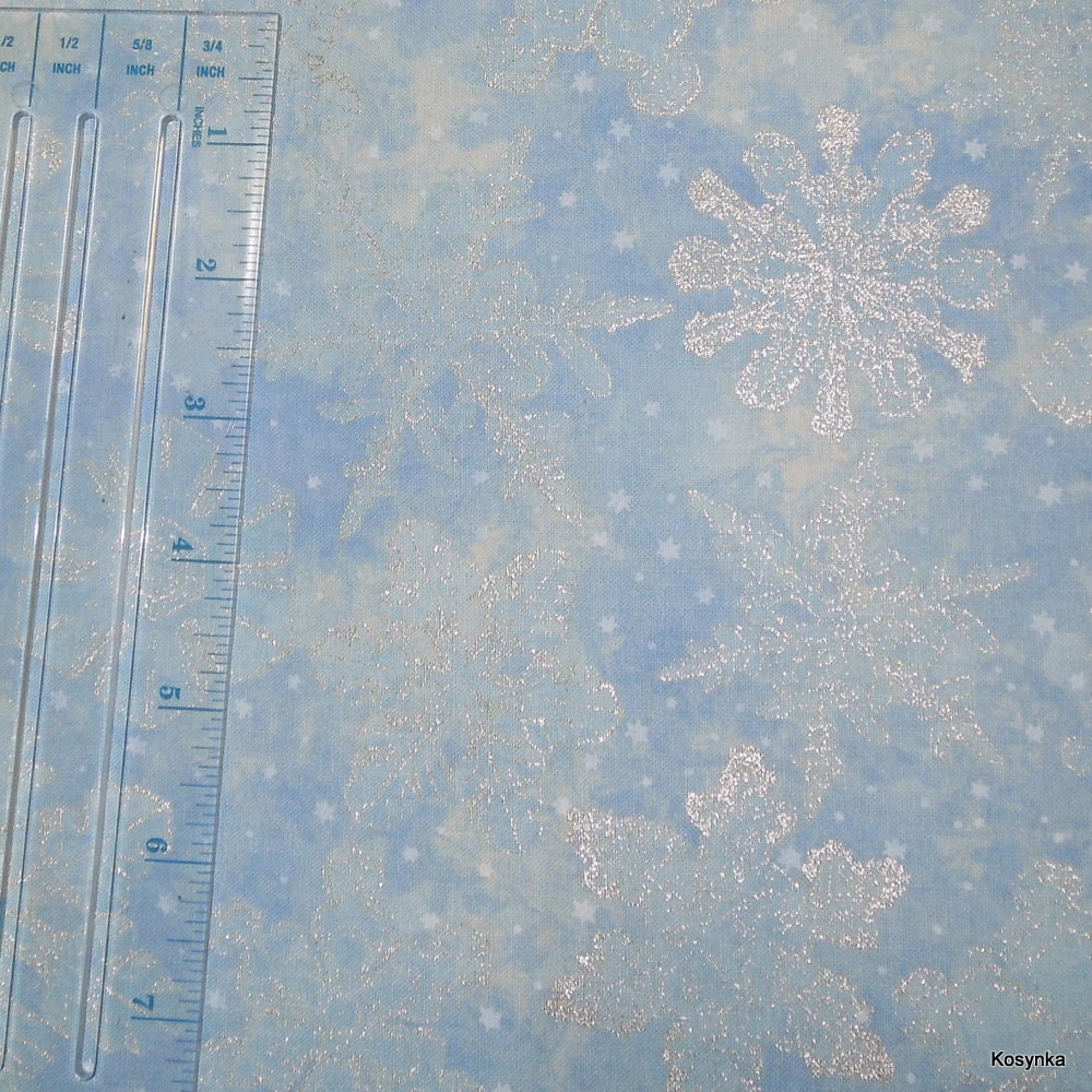 Snowflake fabric cotton large snowflake fabric silver