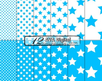 Popular items for digital paper blue on Etsy