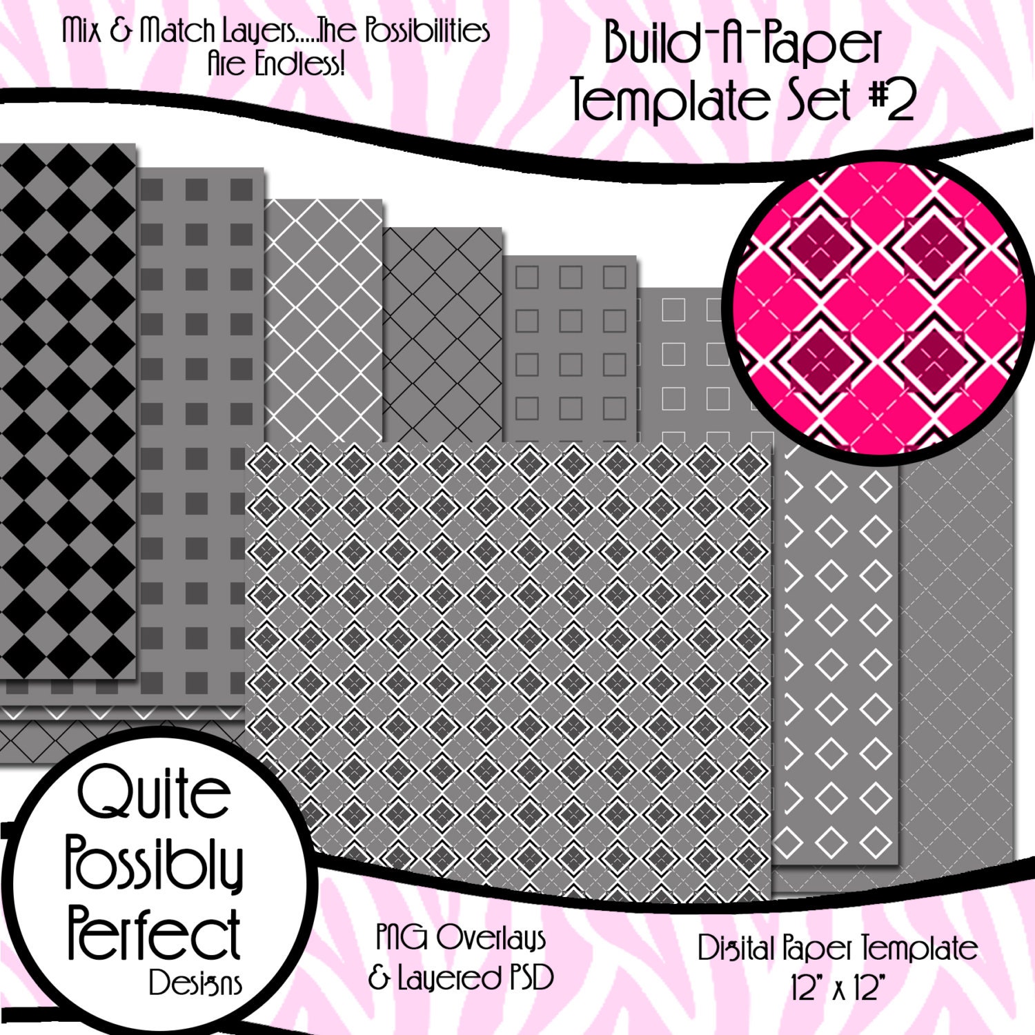 Build-A-Paper Digital Paper Template Set 2 PT104 CU Layered