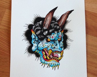 Hannya Blue A4