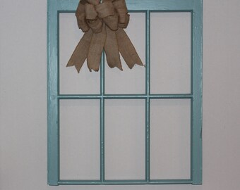 Vintage Teal Green Six Pane Chippy Window Frame