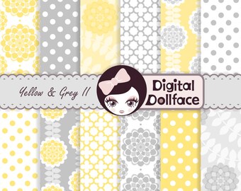 Yellow and Gray Elephant Clip Art Baby Elephant by DigitalDollface