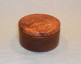 Round wood box. Handmade exotic wood box for small treasures. Jewelry ...