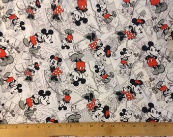 Classic Mickey Mouse Fabric | cotton fabric by the yard | quilting ...