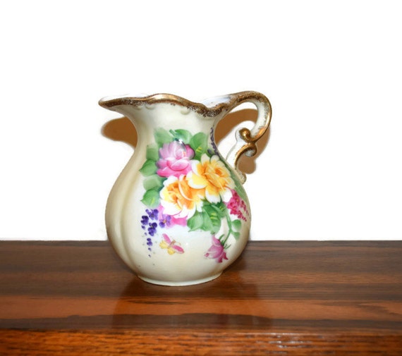 Items similar to Vintage Lefton China Hand Painted pitcher from 1960's ...