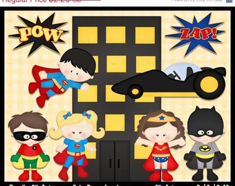 SALE Super Hero Clip Art, Superhero Clipart, Commercial Use Graphic ...