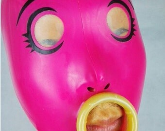 100% rubber latex hood latex costume rubber hood latex mask cosplay ...