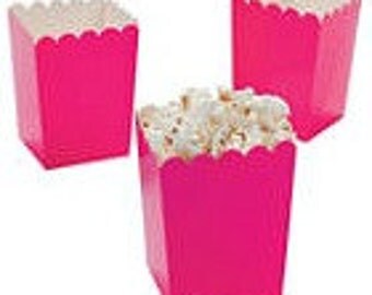 Pink Popcorn Boxes Pink Mini Popcorn Box Pink by PartySurprise