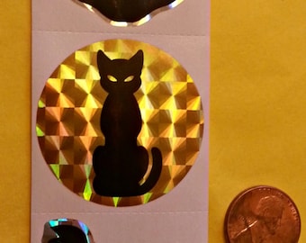 Popular items for black cat stickers on Etsy
