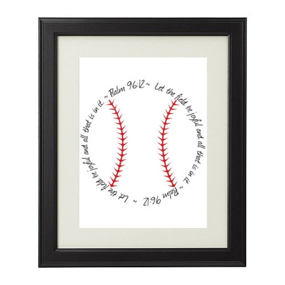 Psalm 96:12 Printable Religious Bible Verse Baseball Sign