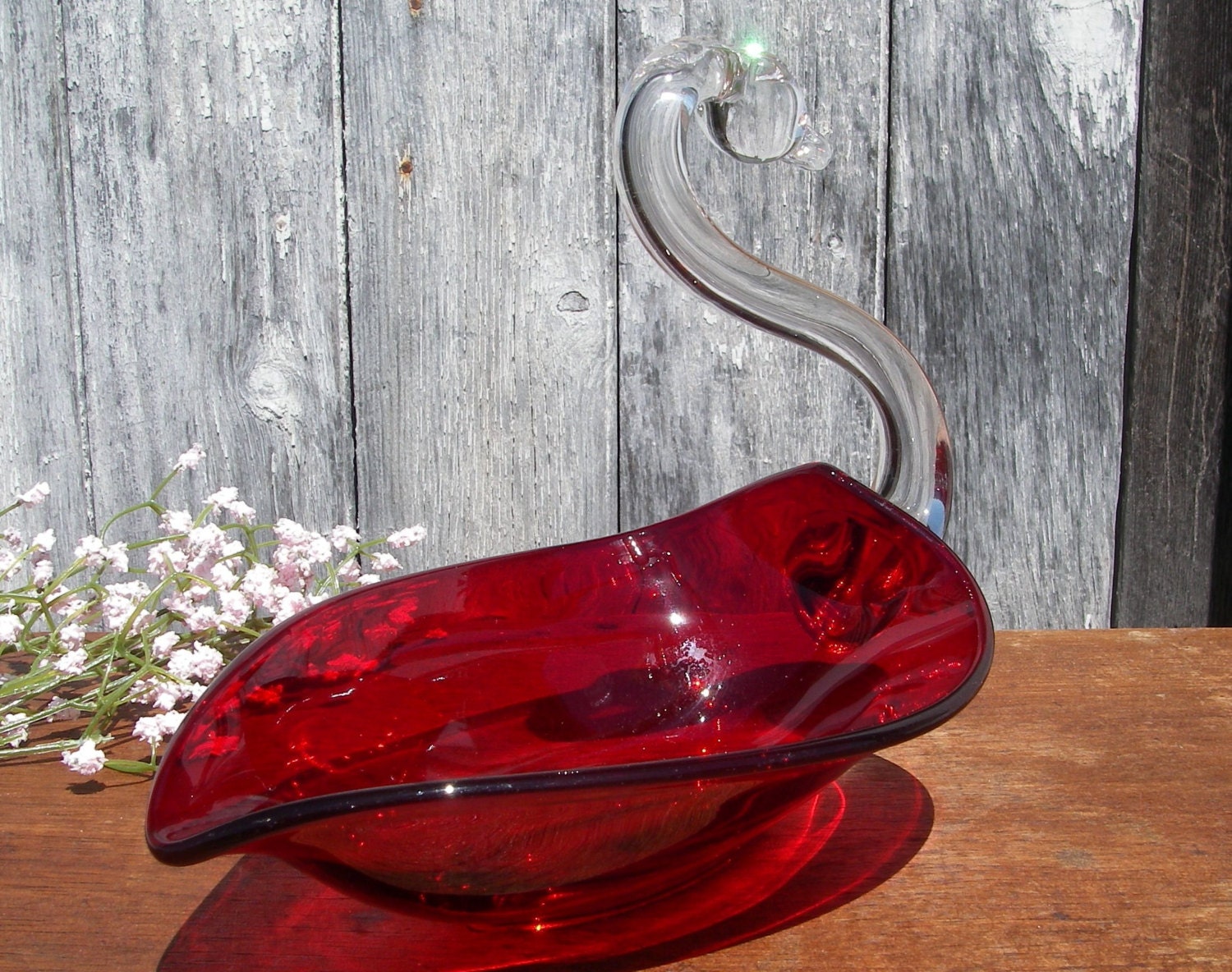 Swan Vintage Ruby Glass Swan Gravy Boat Candy Bowl – Haute Juice