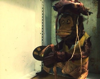 WORKING Creepy clapping cymbal monkey - steampunk circus monkey