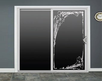 Lilies Glass Door Decals Flowers Sliding Door Decal Door Stickers
