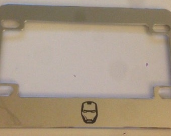 IronMan superhero - CHROME MOTORCYCLE license plate frame - MUST have cycle iron man stark ...