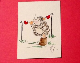 Hedgehog valentine | Etsy