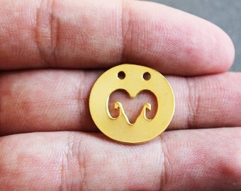 Gold aries pendant | Etsy