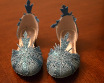 Children's Elsa Shoes with Heels Inspired from Disney's Frozen Movie ...