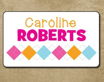 Preppy Waterproof Labels Name Labels for School by ChevronSmiles