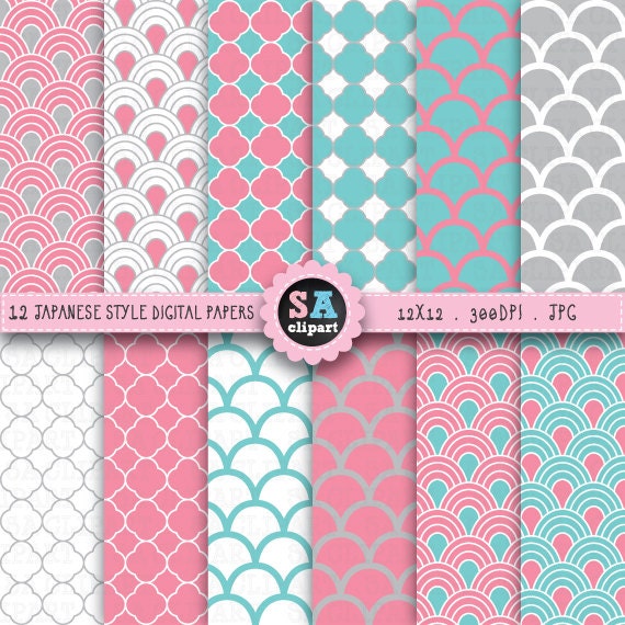 Items similar to Japanese Style Digital Papers Pack,"JAPANESE DIGITAL ...