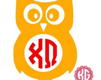 Chi Omega Owl Decal