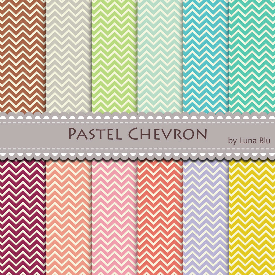 New Item added to my shop:Chevron Digital Paper pack: “Pastel Chevron ...