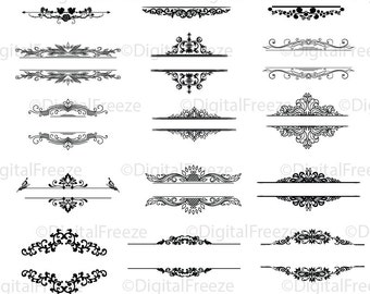 Swirl frame clipart | Etsy