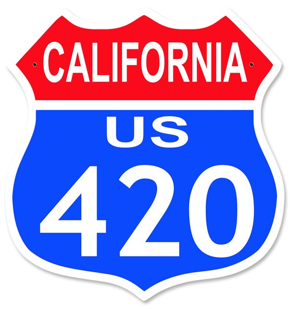 Highway Route 420 California Metal Shield Highway Sign