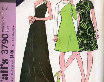 Butterick 3419 1970s Misses Cowl Neck Dress Pattern by mbchills