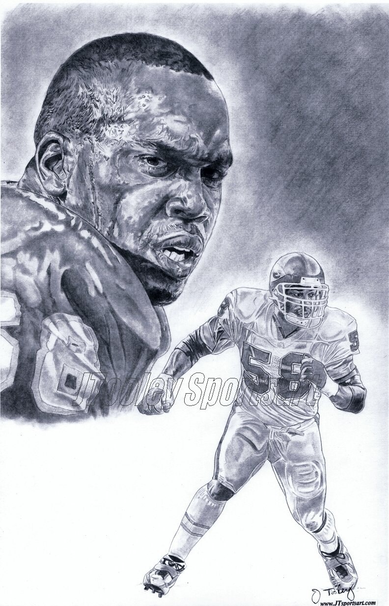 Derrick Thomas of Kansas City Chiefs Art poster