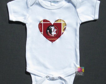 FSU Bodysuit with Heart Made from Florida State University Fabric, FSU ...