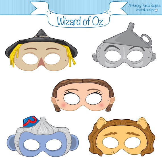 Wizard of Oz Printable Masks dorothy mask by HungryPandaSupplies