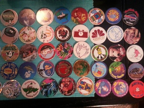 Vintage Collectable Pogs 149 plus 2 cases and 7 by HMKCrochet