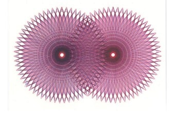 Original Drawing, Pen and Ink, Flower Drawings, Two Circles Spiral ...