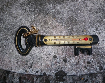 French vintage thermometer in the shape of a key. Ceramic French ...