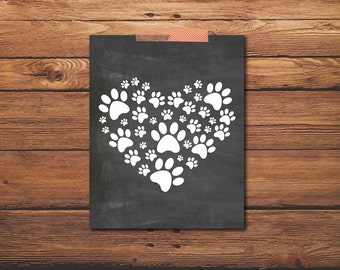 Chalkboard dog art | Etsy