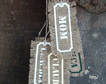 Burlap gift tags | Etsy