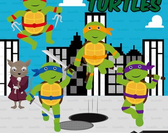 Popular items for turtle ninja clipart on Etsy
