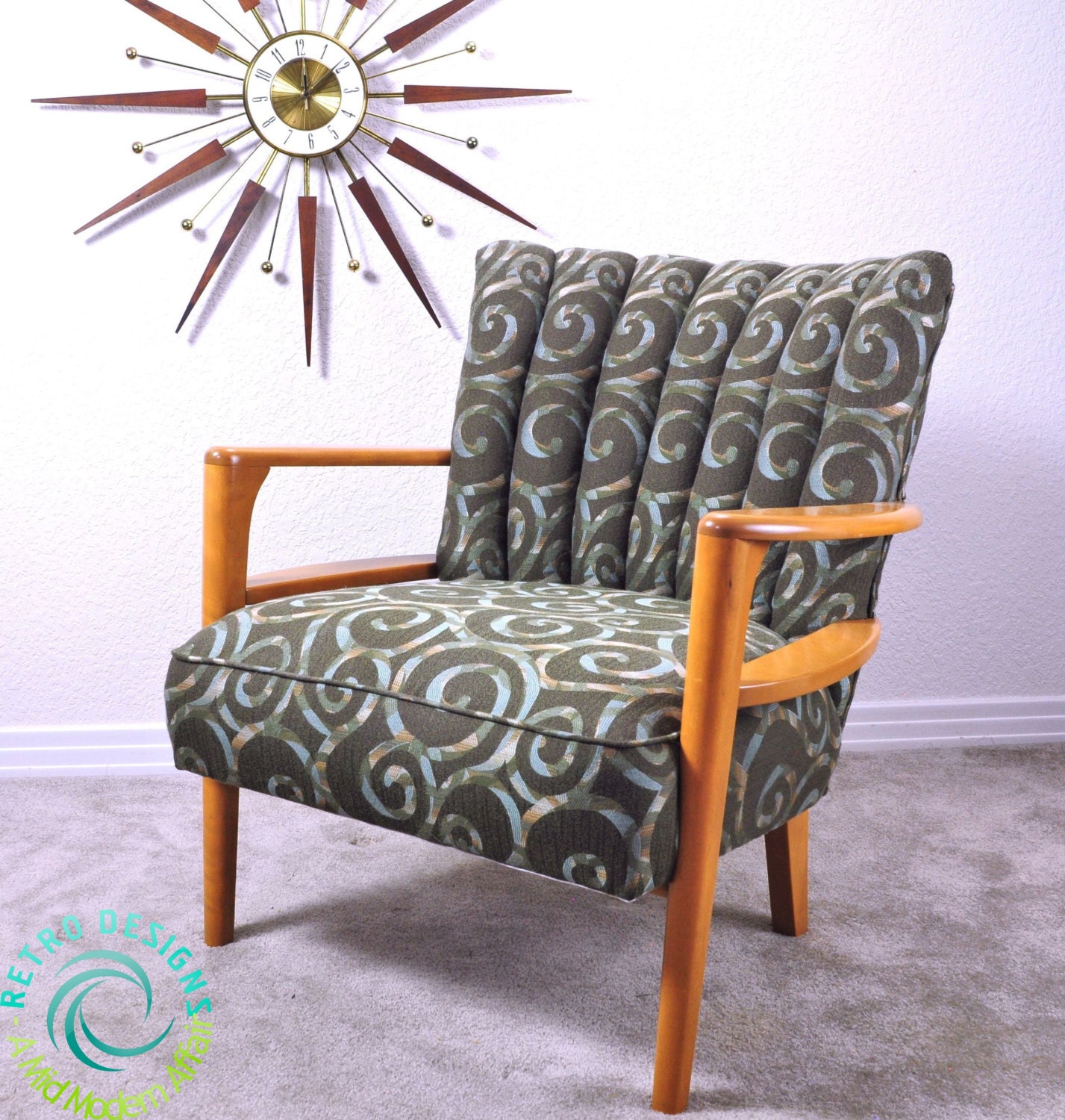 Newly Restored Mid Century Modern Heywood Wakefield Channel Back Arm ...