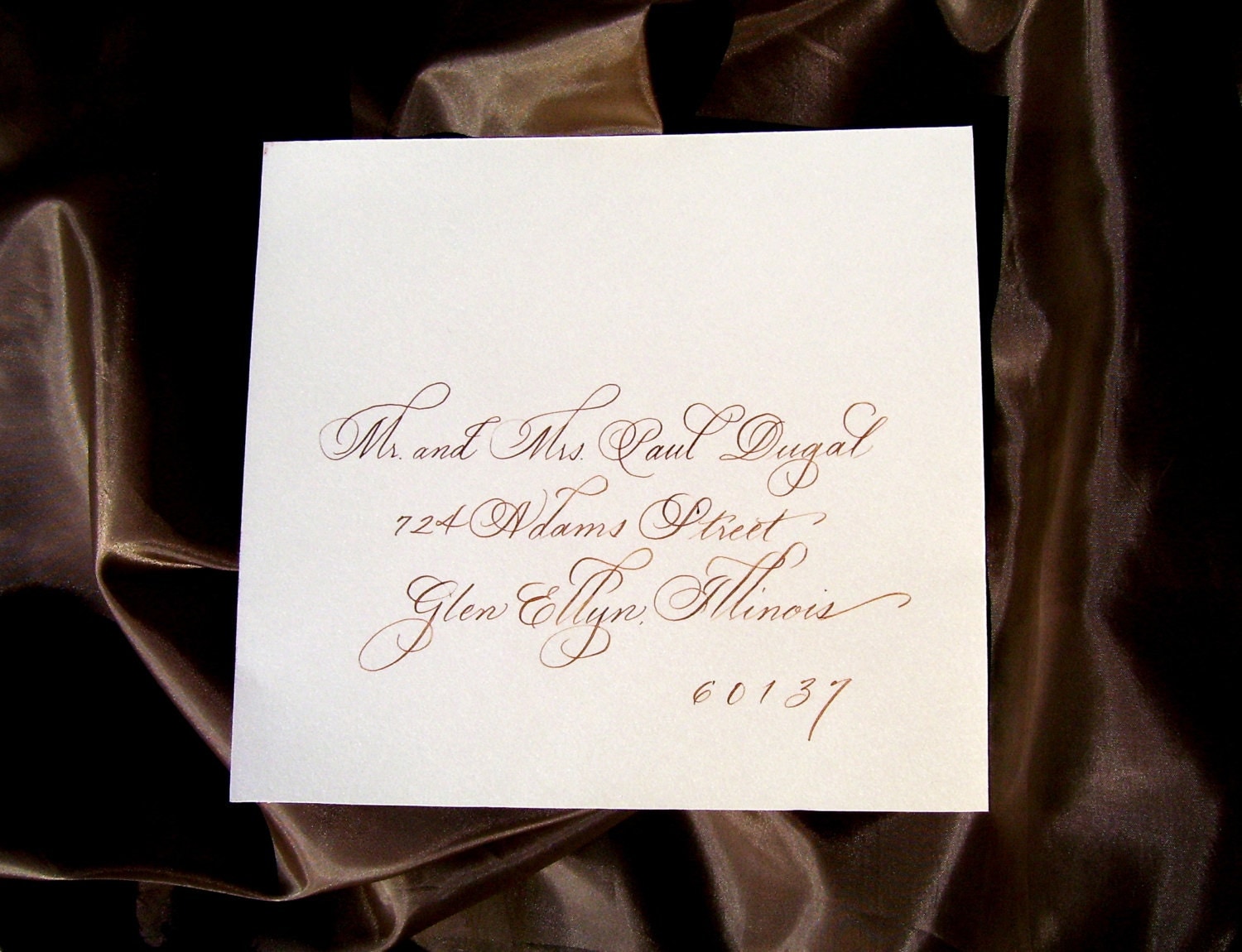 Wedding Calligraphy hand lettered in Flourished script for invitations ...