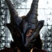 Demon skull mask black dark leather costume horn by MaschereFabula