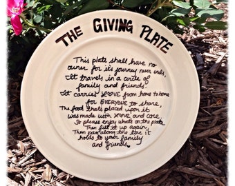 Plain White Stoneware Serving Dish Handscripted with verse - The Giving ...